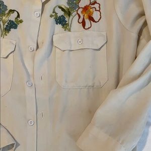Tops | Vintage Embroidered Button Up | Poshmark